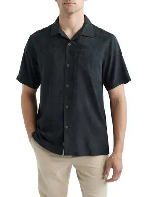 Tommy Bahama Botanic Loom Coastal Ease Botanic Loom Islandzone® Camp Shirt - Black