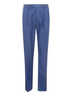 Incotex Pleated Straight-leg Trousers - Blue
