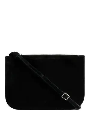 YU MEI Vi Suede Crossbody Bag - Black