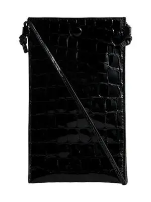 YU MEI Luci Crocodile-embossed Crossbody Bag - Black