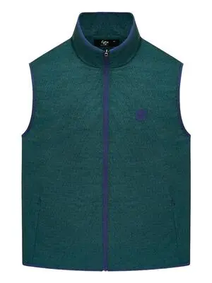 EASTSIDE GOLF Tweed Print Breaker Vest - Navy/verde