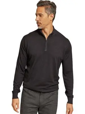 RYE 51 Long Sleeve Quarter-zip Sweater - Black