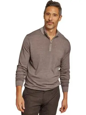 RYE 51 Long Sleeve Quarter-zip Sweater - Fawn