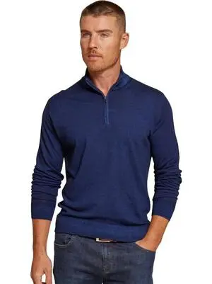 RYE 51 Long Sleeve Quarter-zip Sweater - Navy