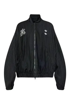 Adidas Chavarria Pinstriped Logo-embroidered Sweater - Black