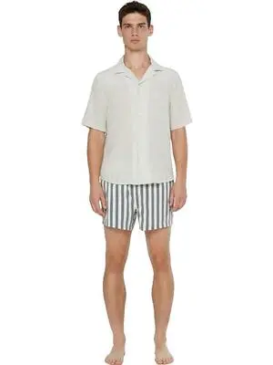 Onia Silk Vacation Short Sleeve Shirt - Stone