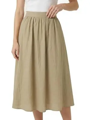 MODENAIRE Flowy A-Line Midi Skirt