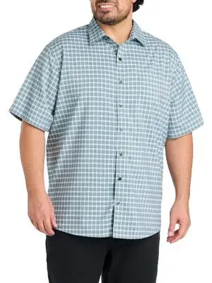 SYNRGY BY DXL Big & Tall Plaid Microfiber Sport Shirt V2 - Blue