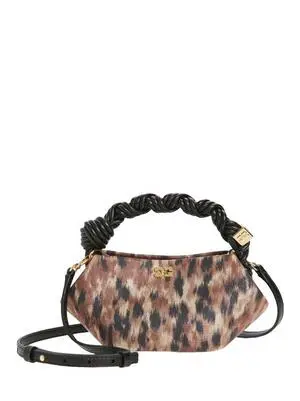 GANNI Mini Bou Taffeta Top Handle Bag Burro