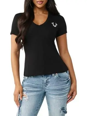 True Religion Crystal Buddha Graphic T-shirt - Jet Black