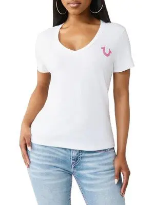 True Religion Crystal Buddha Graphic T-shirt - Optic White