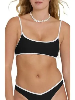 BILLABONG Tanlines Bound Jaclyn Crop Bikini Top - Black Pebble