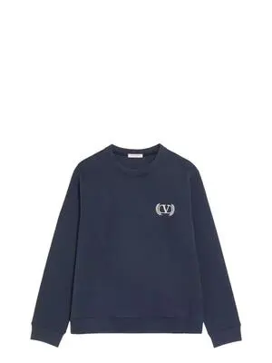 Valentino Garavani Logo-embroidered Sweatshirt - Blue