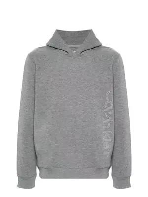 Calvin Klein Print Fleece Hoodie - Grey