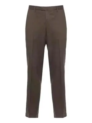 BRIGLIA 1949 Pressed-crease Turn-up Cuffs Trousers - Brown