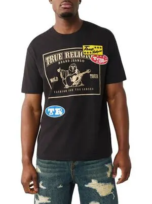 True Religion Logo Patch Graphic T-shirt - Jet Black