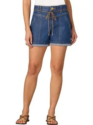 Wit & Wisdom Denim Drawstring Shorts - Mid Blue
