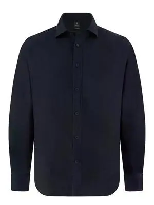 Boggi Milano Garment-washed Linen Shirt - Blue