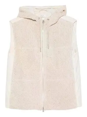 PANICALE Sequin-embellished Hooded Gilet - Neutrals