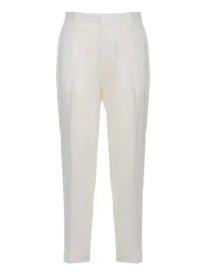 BRIGLIA 1949 Pleated Turn-up Trousers - Neutrals