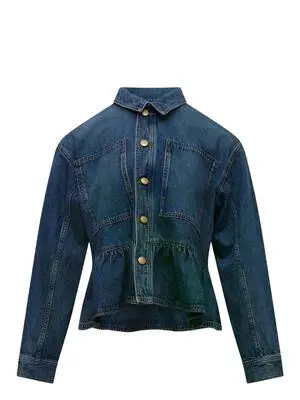 Ulla Johnson Arquette Peplum Denim Jacket - Blue