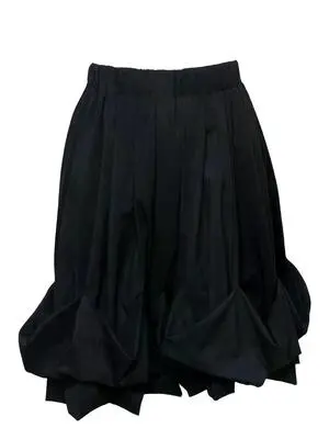 ENFOLD Roll-up Draped Shorts - Black