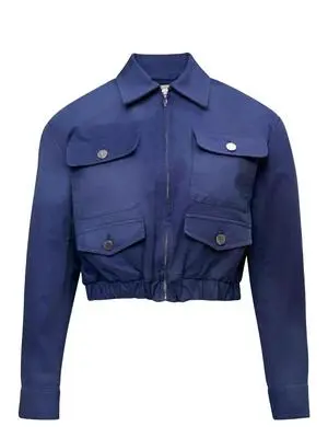 SHUSHU/TONG Multi-pocket Cropped Jacket - Blue
