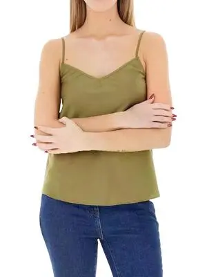 Armani Exchange V-neck Spaghetti-strap Top - Green