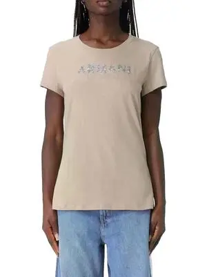 Armani Exchange Logo-Print T-Shirt Neutrals