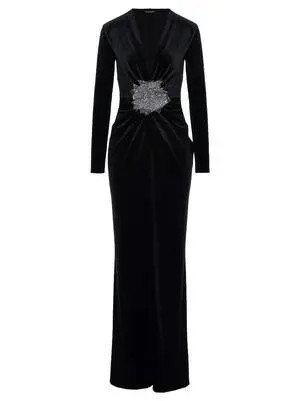 ROSERRY Velvet Maxi Dress - Black
