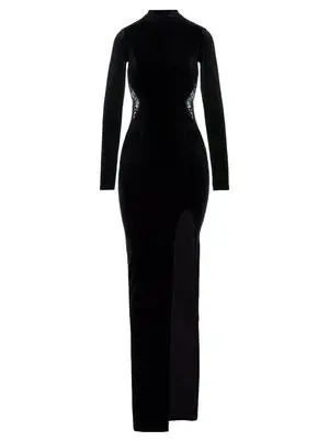 ROSERRY Sydney Lace-insert Velvet Maxi Dress - Black