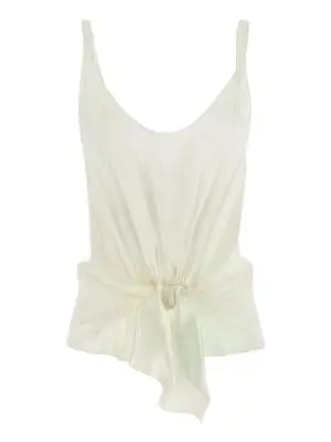 JW Anderson Crinkled Knot-detail Blouse - Neutrals