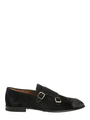 CORVARI Double-buckle Suede Loafers - Black