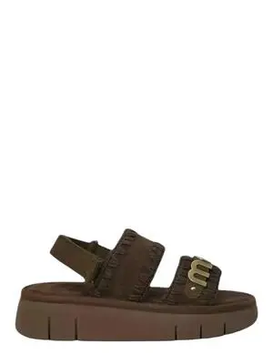 Mou Bounce Logo-plaque Sandals - Brown