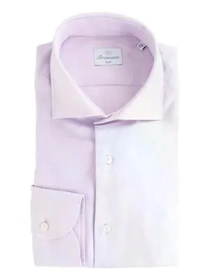 BRANCACCIO Textured Slim-fit Shirt - Pink
