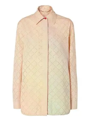 Fendi Broderie-anglaise Long-sleeve Shirt - Neutrals