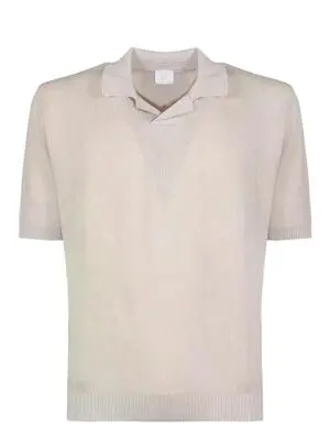 Eleventy Short-sleeve Polo Sweater - Neutrals
