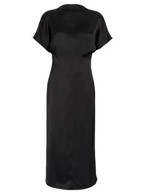 Tove Aker Satin Midi Dress - Black