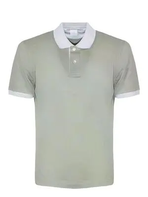 Eleventy Contrast-trim Short-sleeve Polo Shirt - Green