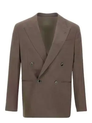 MOOD Double-breasted Blazer - Brown
