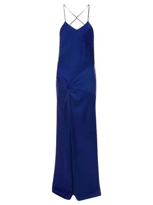 Victoria Beckham Satin Twist-detail Maxi Dress - Blue