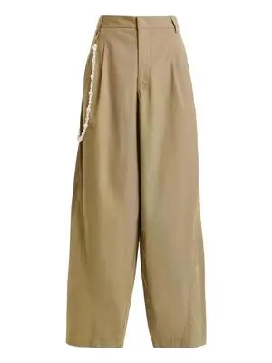 Essentiel Antwerp Pleated Pearl-detail Trousers - Neutrals
