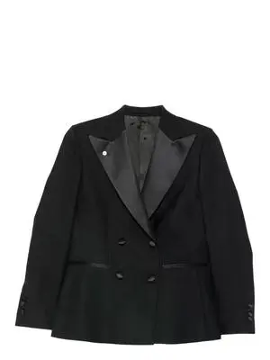 LUIGI BIANCHI MANTOVA Double-breasted Blazer - Black