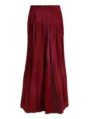 SA SU PHI Pleated Elasticated-waist Maxi Skirt - Red