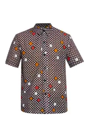 MAISON MARGIELA Floral-print Short-sleeve Shirt - Brown