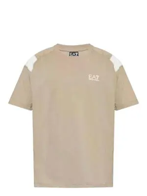 EA7 Logo-print T-shirt - Neutrals