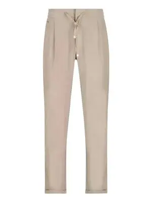 TRAMAROSSA Alvise Tecs Pleated Drawstring Trousers - Neutrals