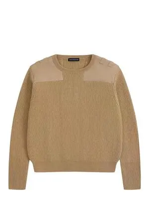 Gosha Rubchinskiy Ribbed-knit Elbow-patch Sweater - Neutrals