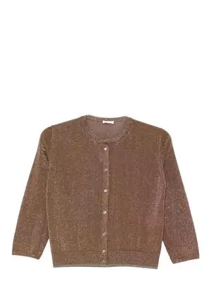 ROBERTO COLLINA Metallic-effect Cardigan - Brown