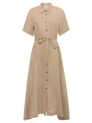 Antonelli Firenze Belted Button-down Midi Dress - Neutrals